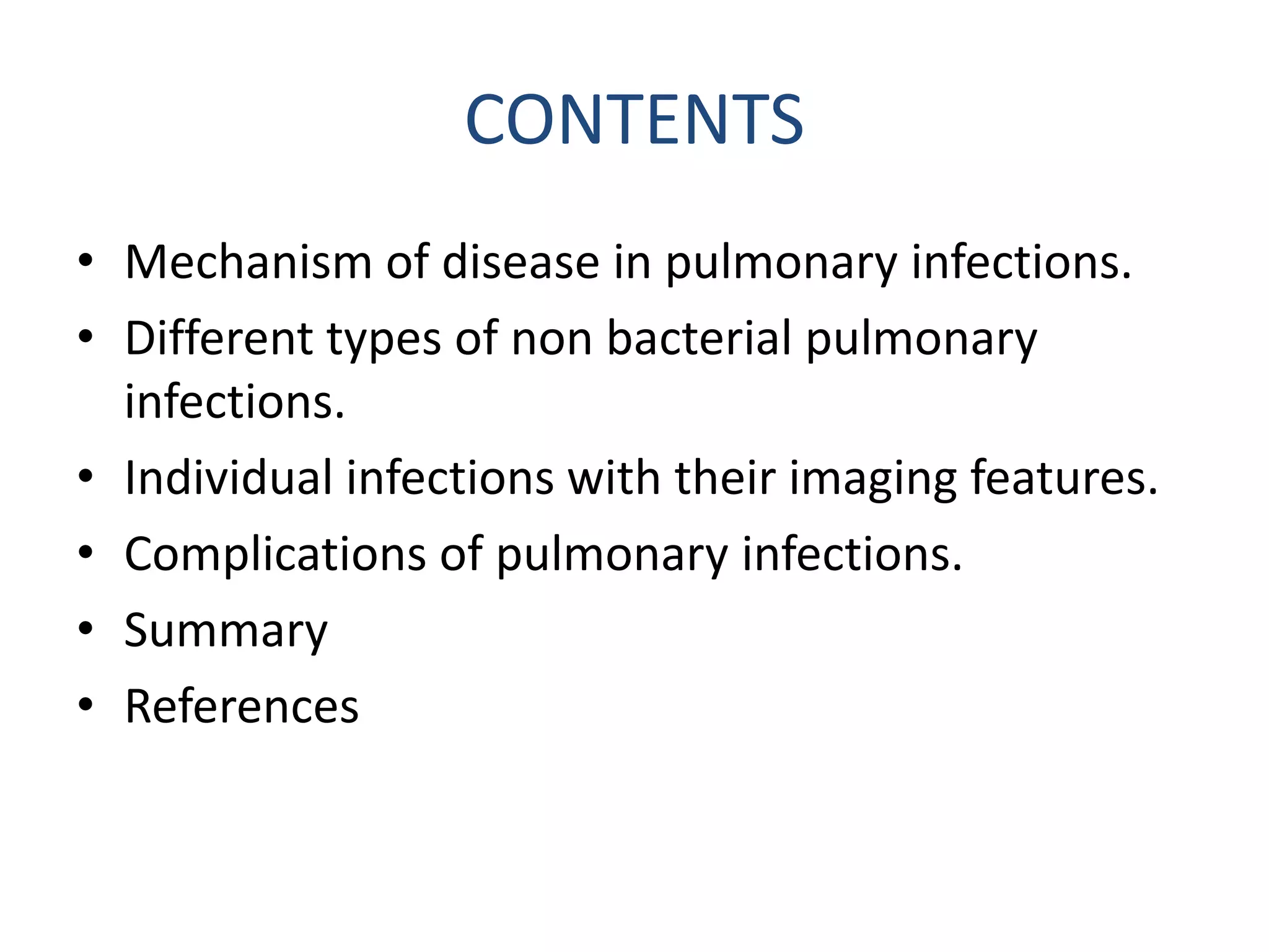 Imaging in pulmonary infections (non bacterial) | PPTX
