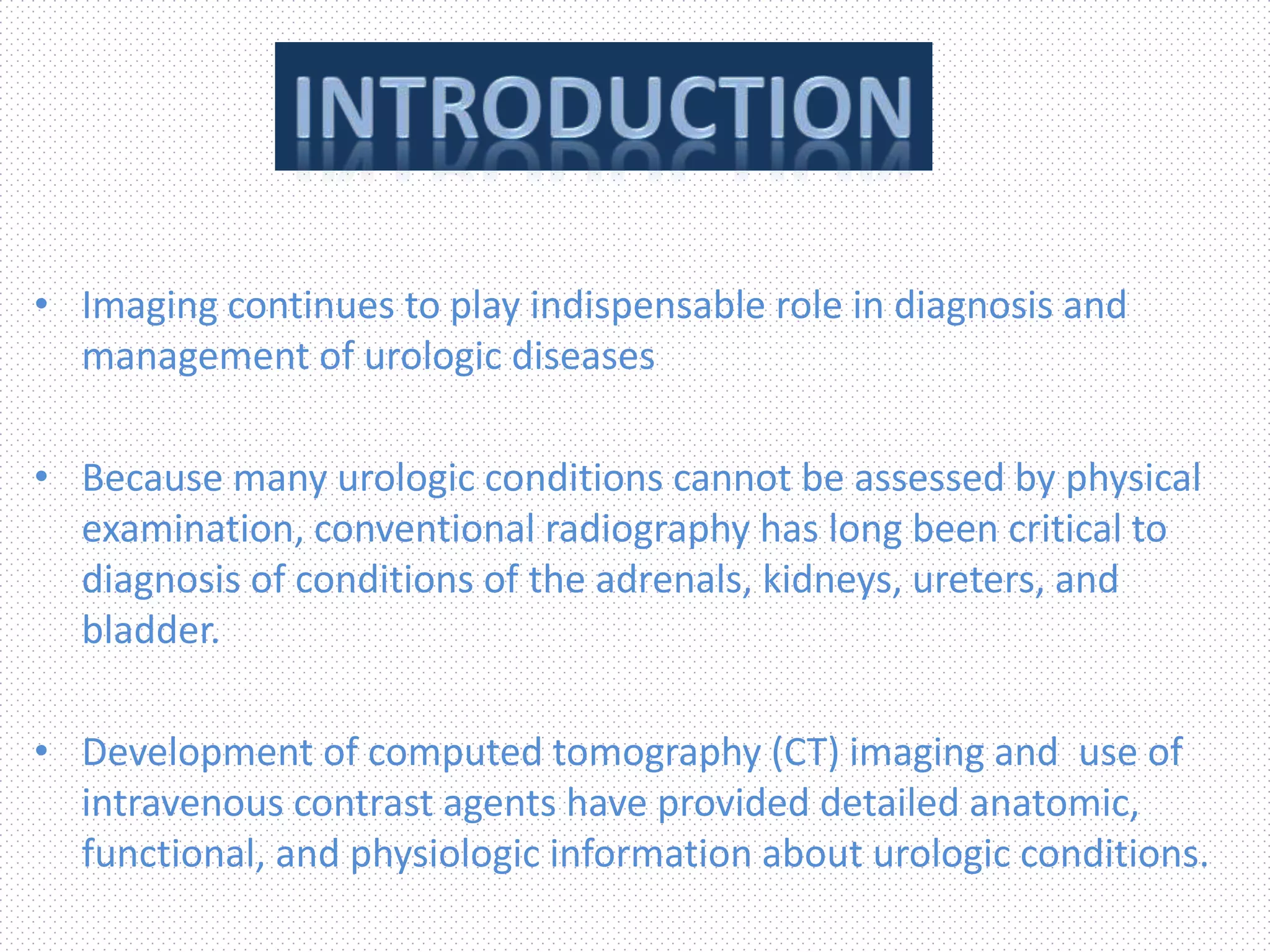 Imaging in urology | PPTX