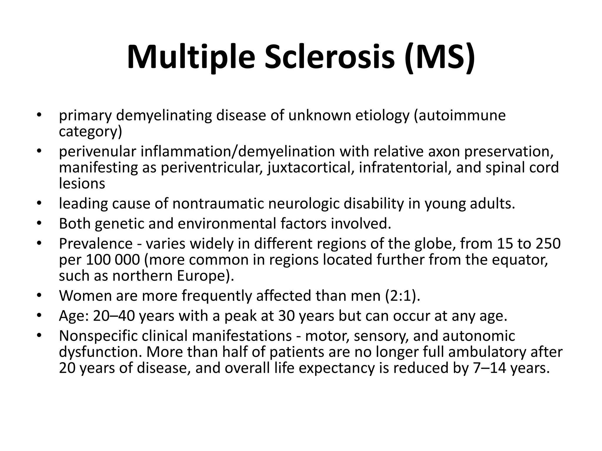 Imaging in white matter disorders gt | PPTX