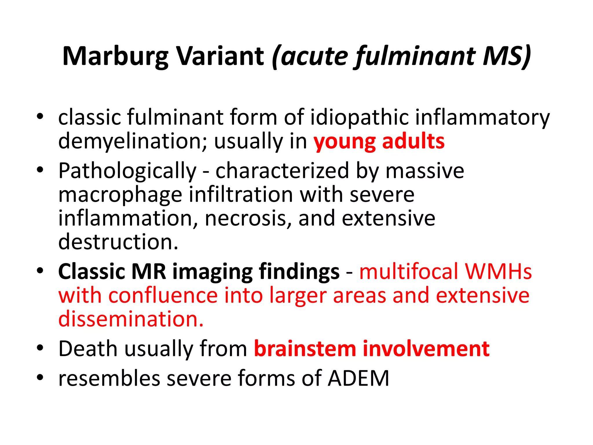 Imaging in white matter disorders | PPTX