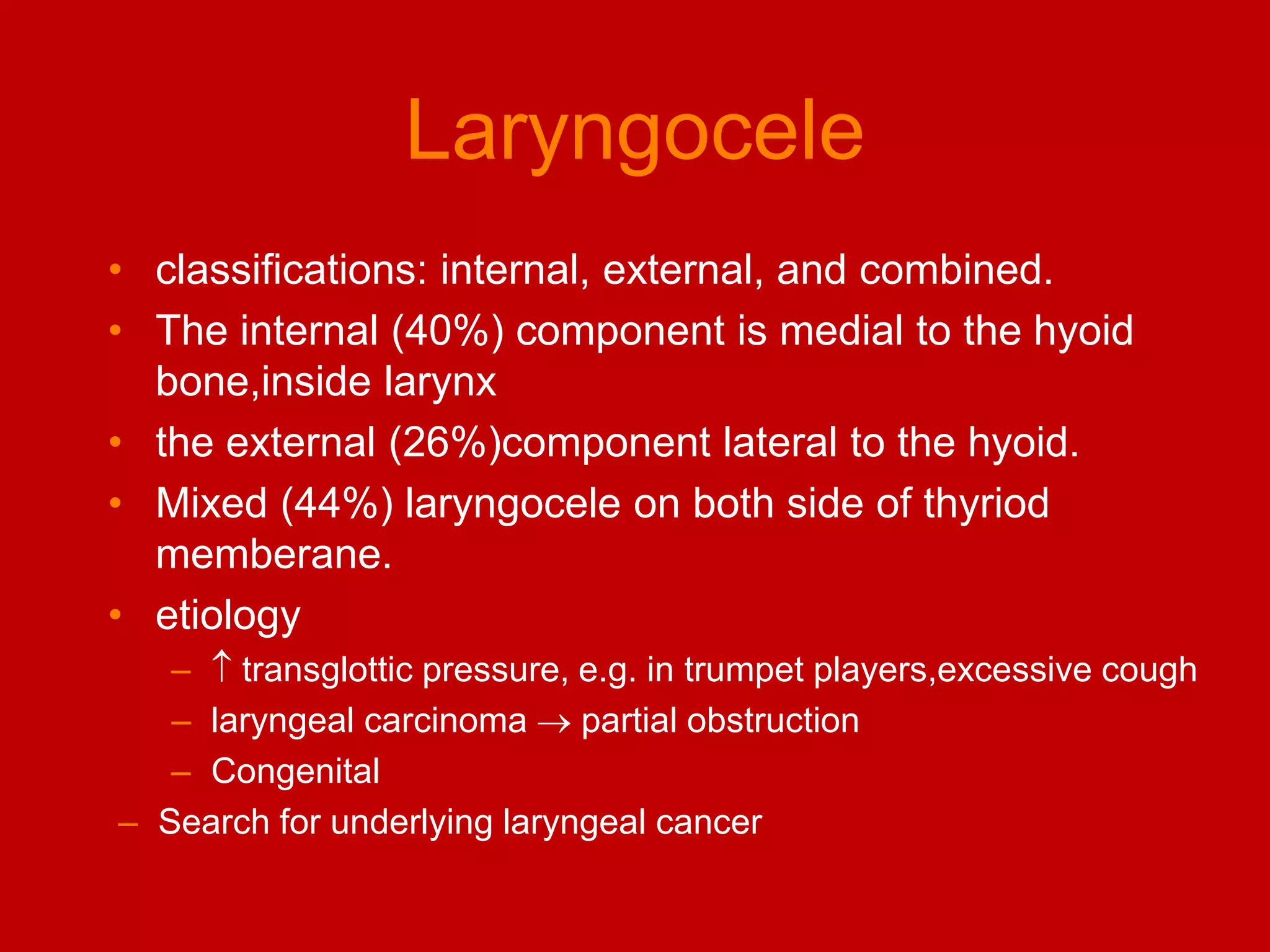 Larynx Imaging 2nd part laryngeal congenital inflammatory traumatic CT ...