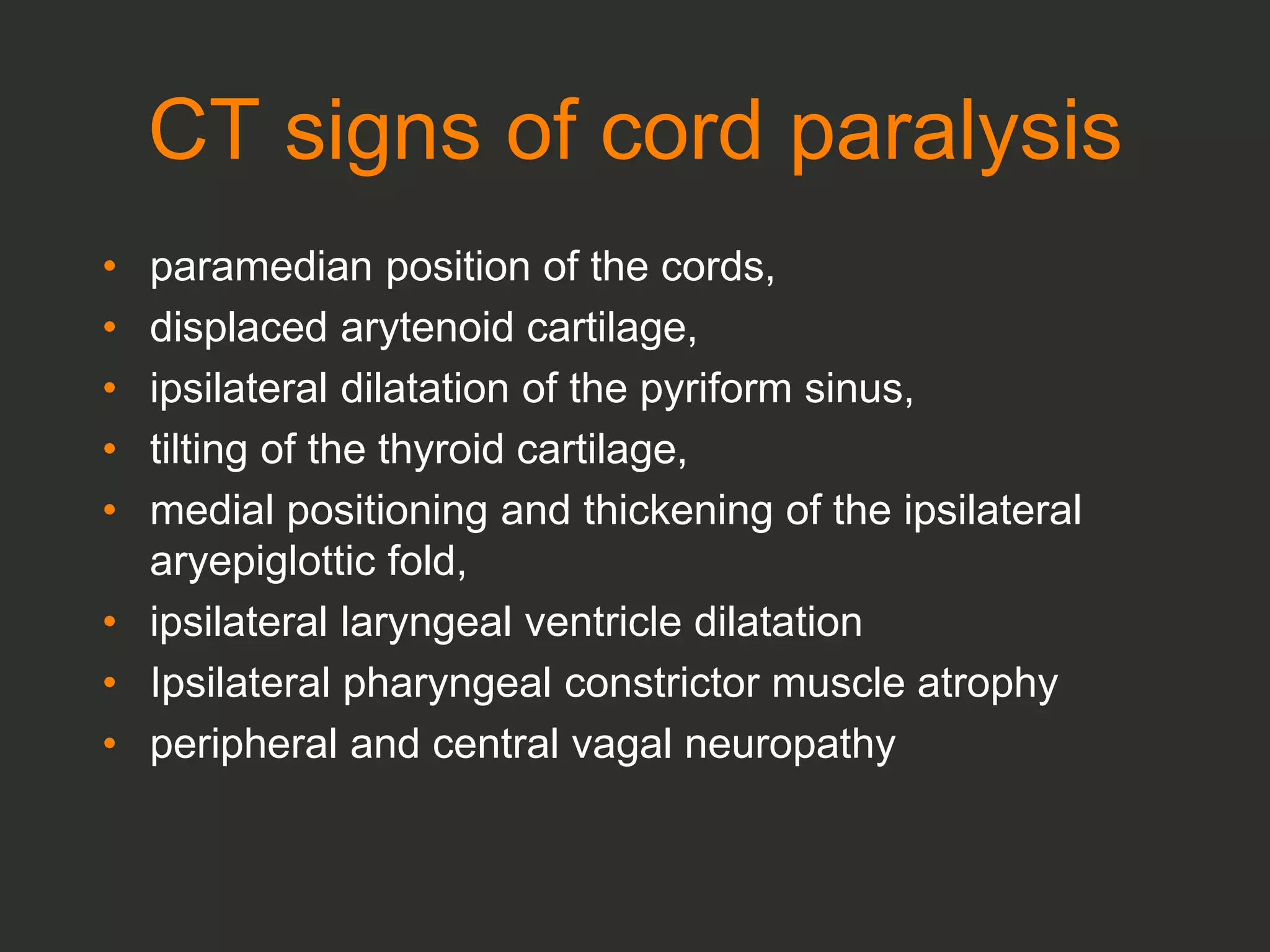 Larynx Imaging 4th part virtual laryngoscopy vocal cord paralysis CT ...