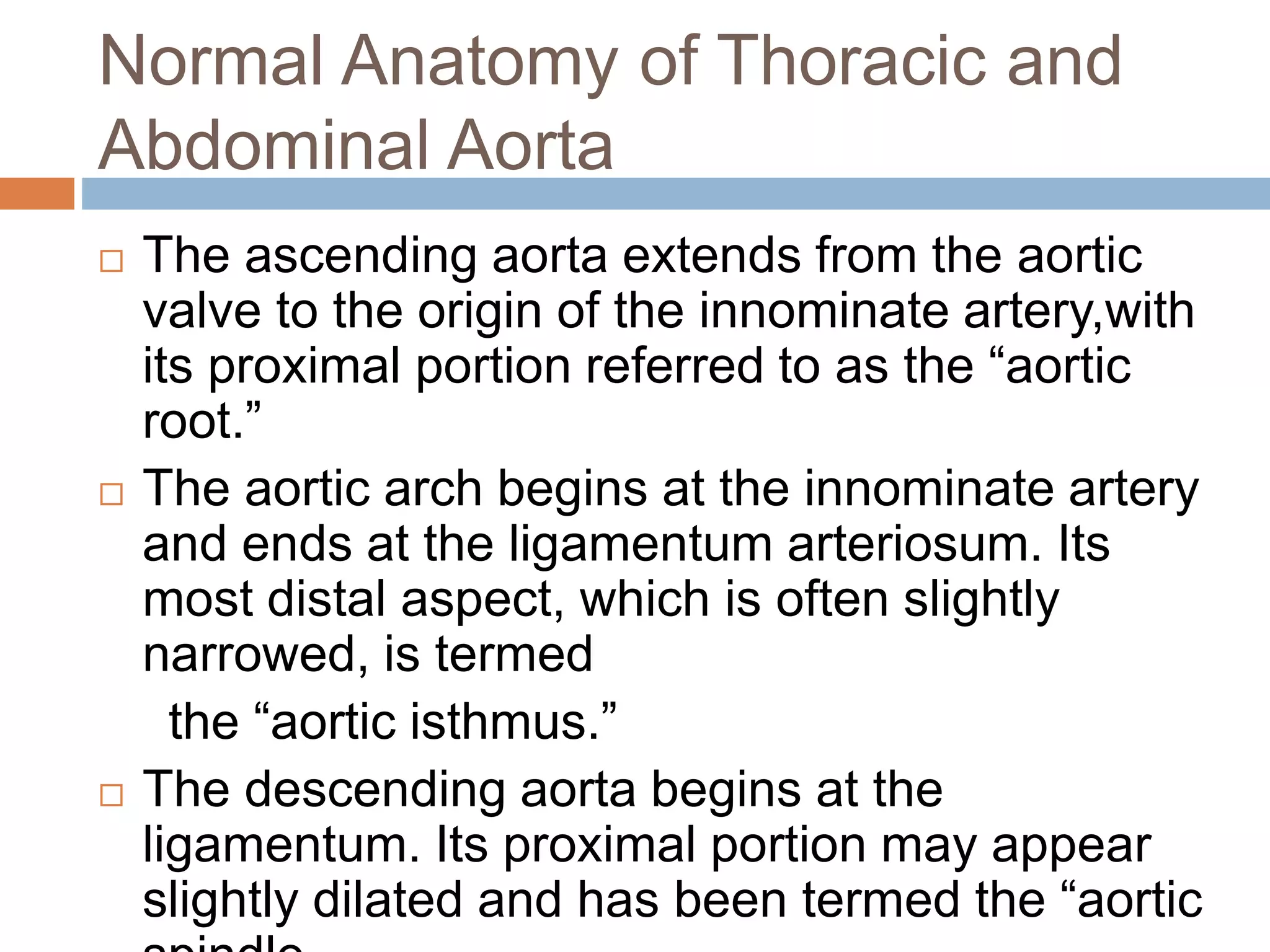 Imaging of aortic pathologies | PPTX