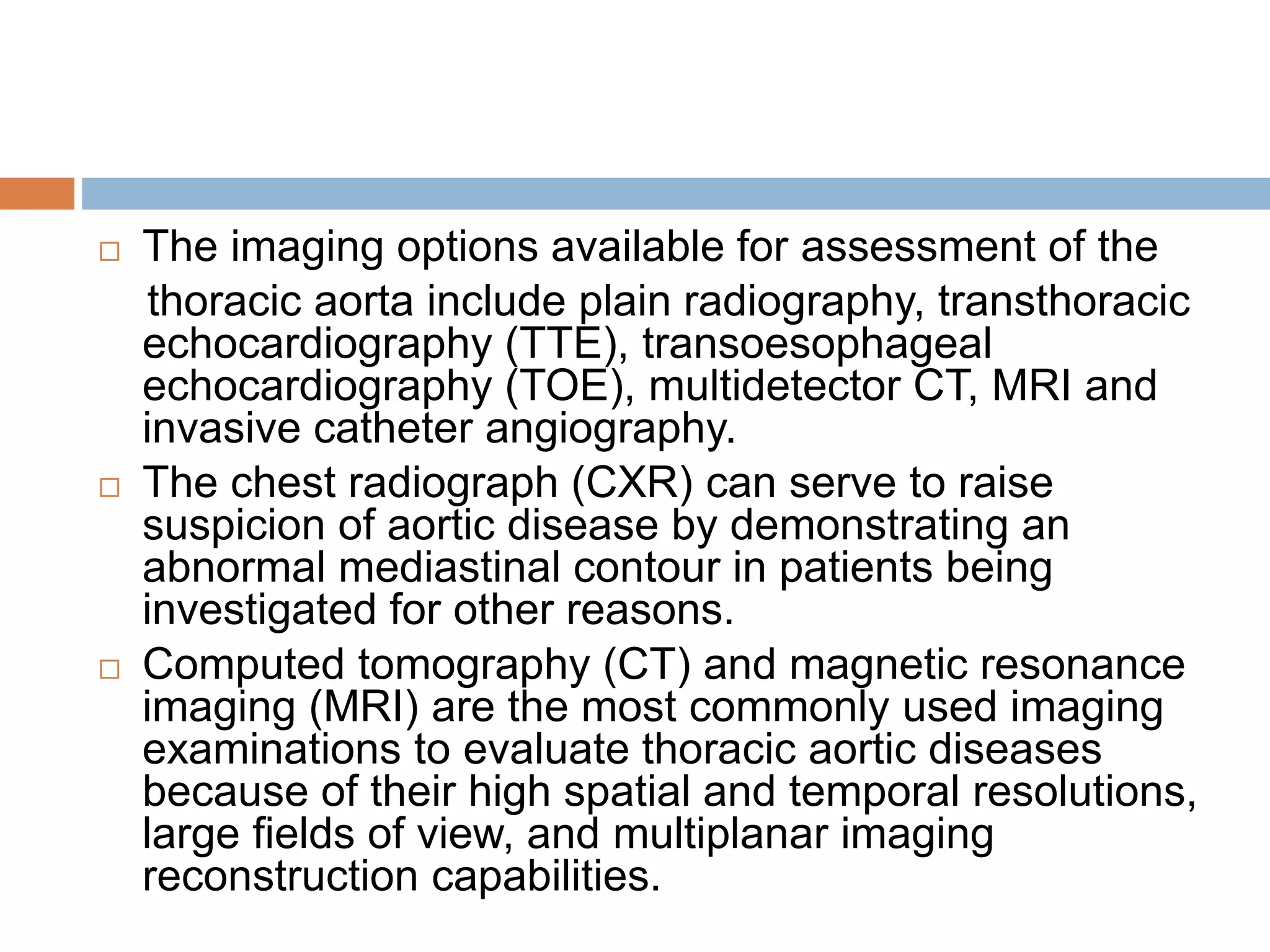Imaging of aortic pathologies | PPTX