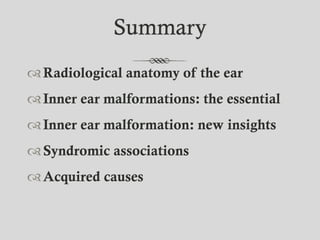 Imaging of hearing loss: Sensorineural hearing loss | PDF
