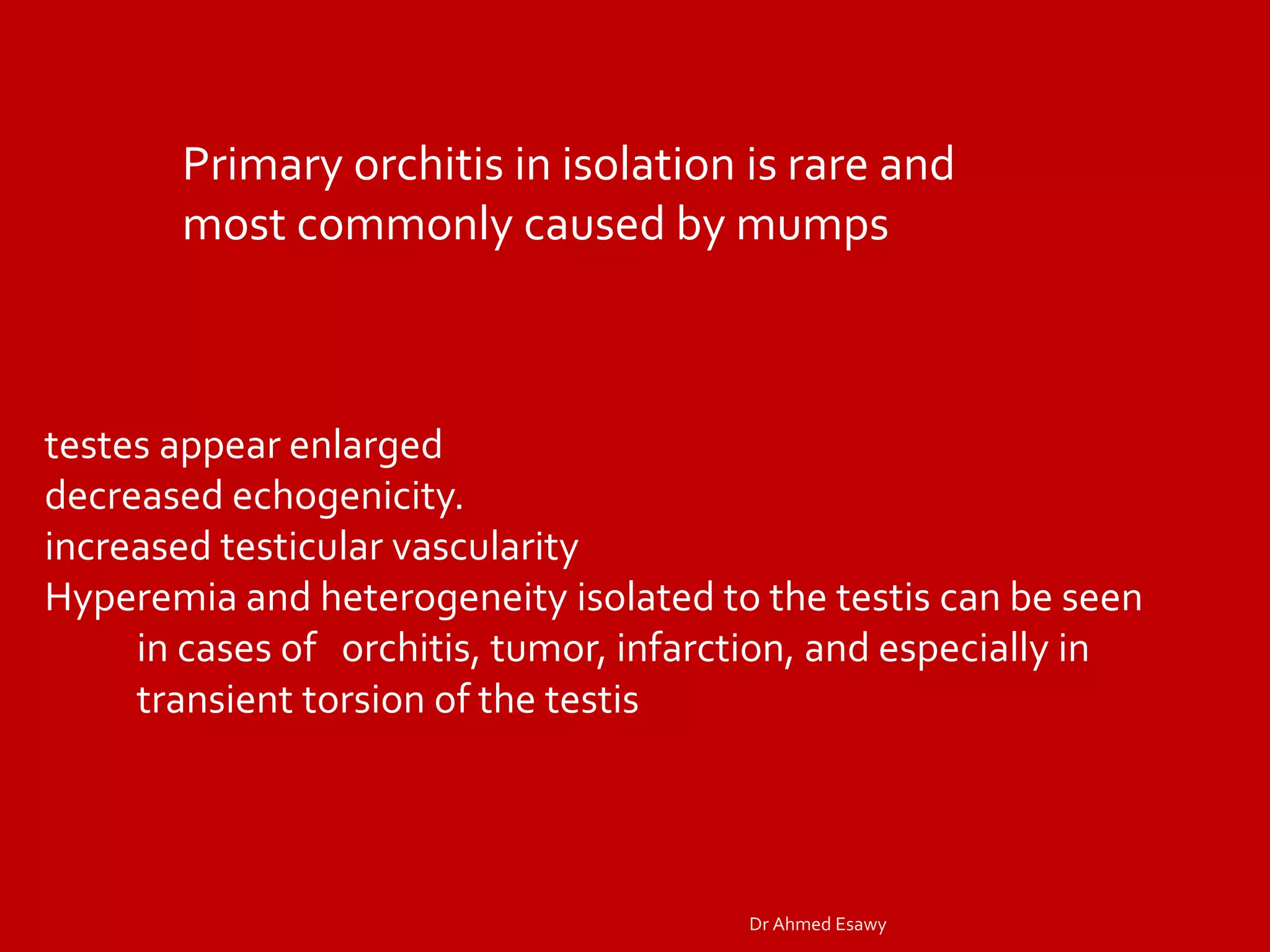 Imaging orchitis epidydmitis epidydmo orchitis DrAhmed Esawy | PDF
