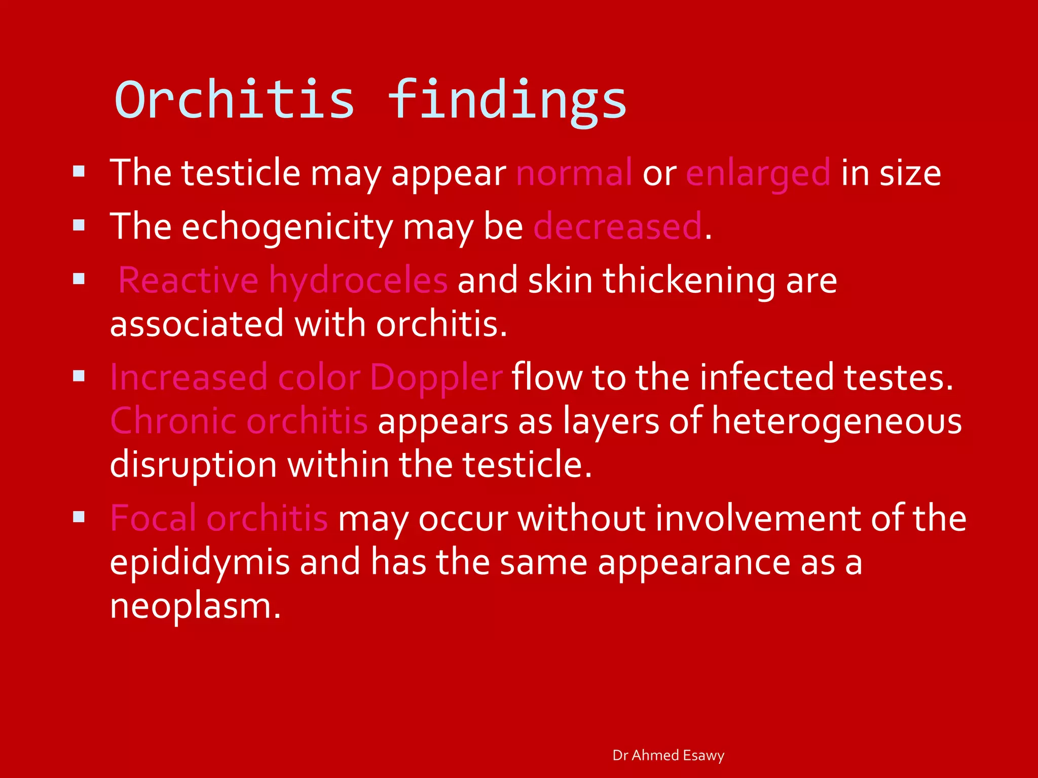 Imaging orchitis epidydmitis epidydmo orchitis DrAhmed Esawy | PDF