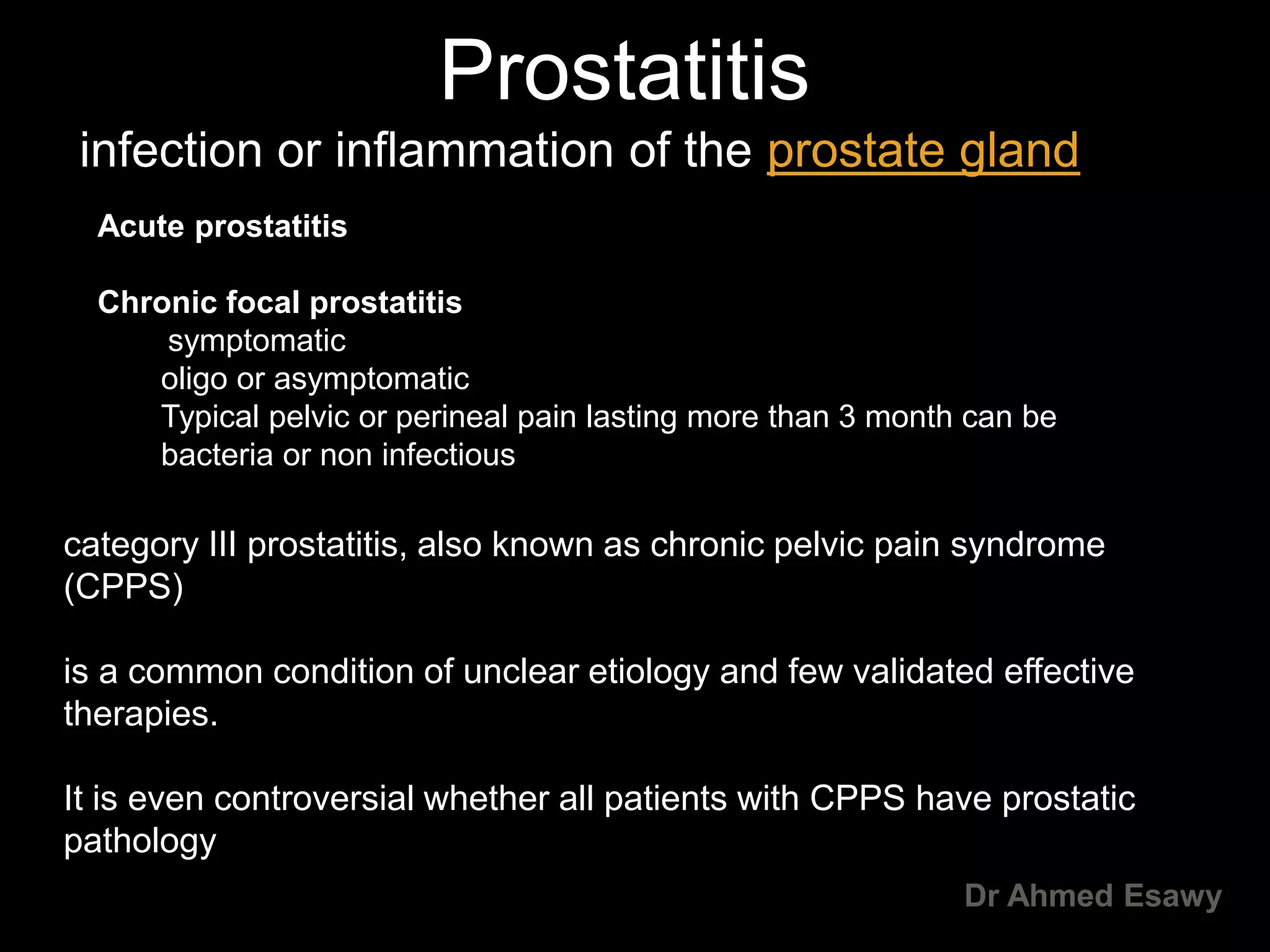 Imaging prostatitis ,urethritis Dr Ahmed Esawy | PDF
