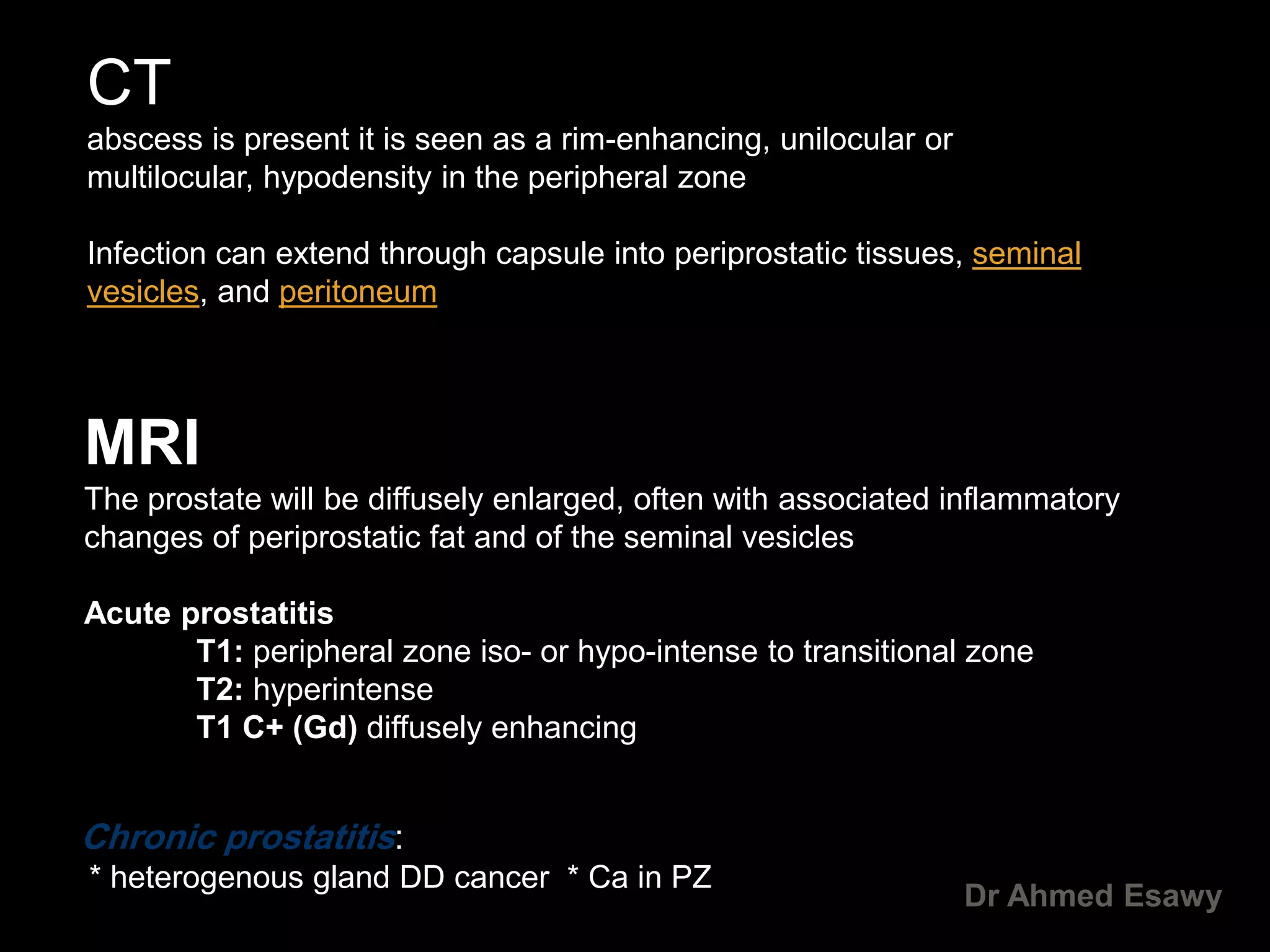 Imaging prostatitis ,urethritis Dr Ahmed Esawy | PDF