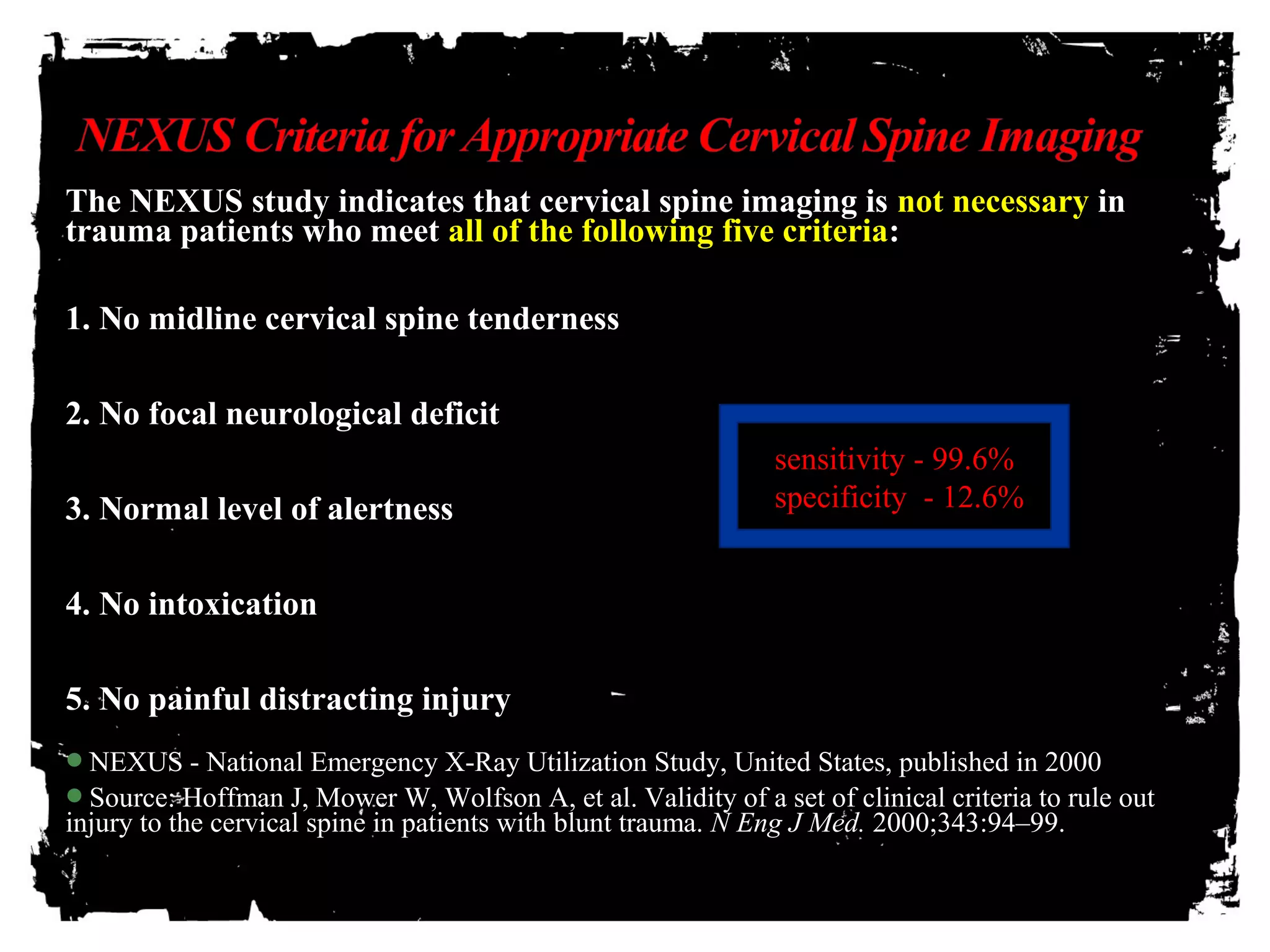Role of magnetic resonance Imaging in acute spinal trauma | PPT