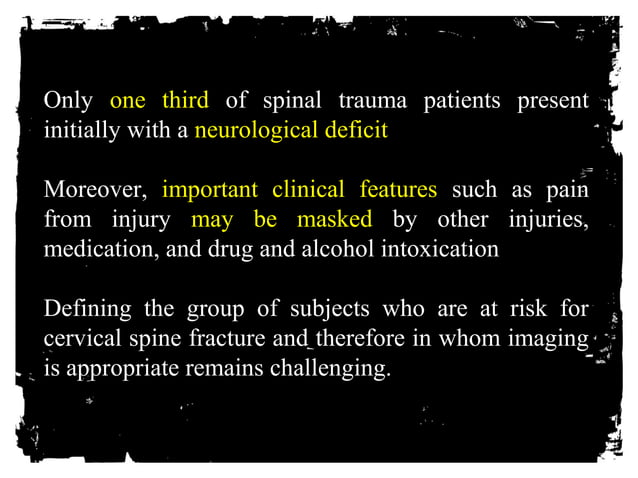 Role of magnetic resonance Imaging in acute spinal trauma | PPT | Death ...