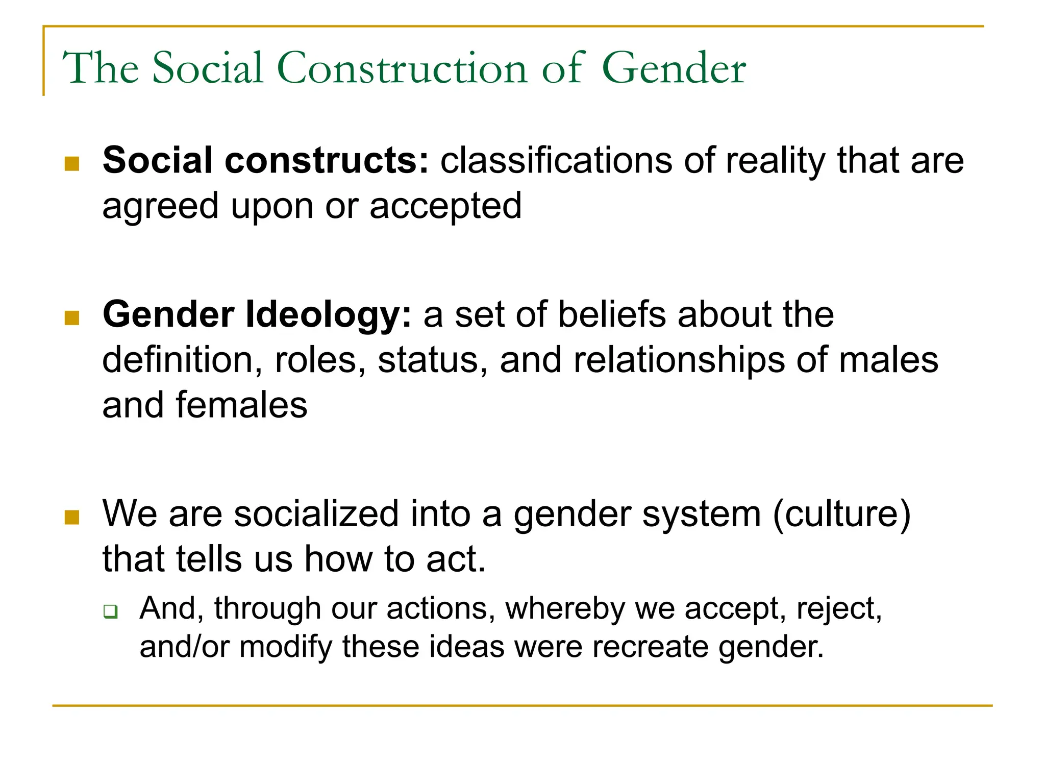 Imagining Gender The social construction of Gender.ppt | Family and ...