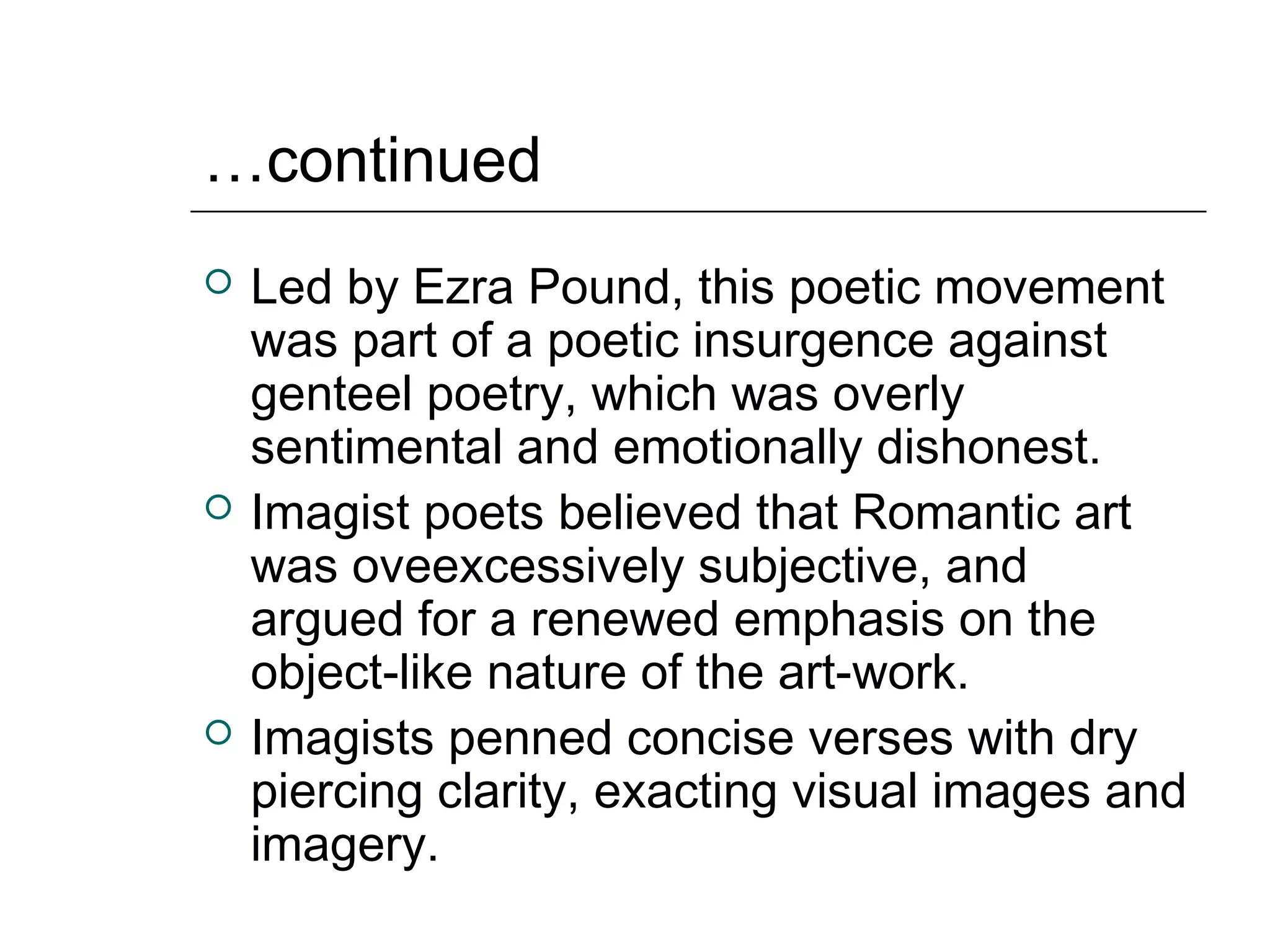 Imagism overview | PPT