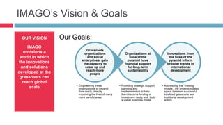 IMAGO Global Grassroots: Scaling Innovations at the Base of the Pyramid ...
