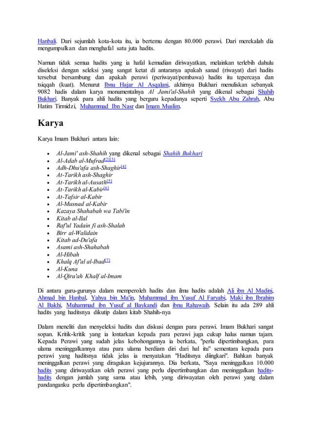 (Imam bukhari) tugas sheila | PDF