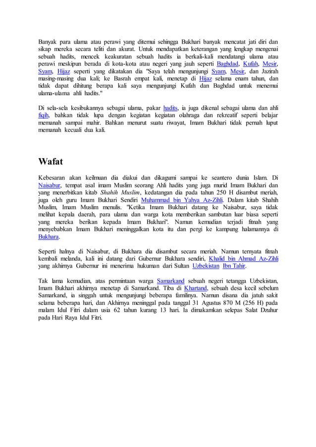 (Imam bukhari) tugas sheila | PDF