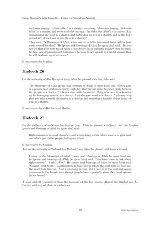 Imam Nawawis 40 Hadith - by Yahya ibn Sharaf an-Nawawi | PDF