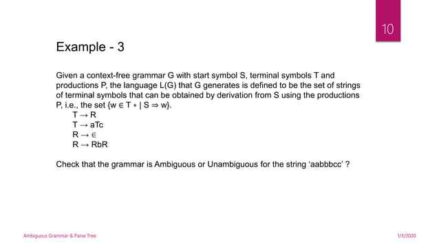 Ambiguous & Unambiguous Grammar | PPTX | Programming Languages | Computing
