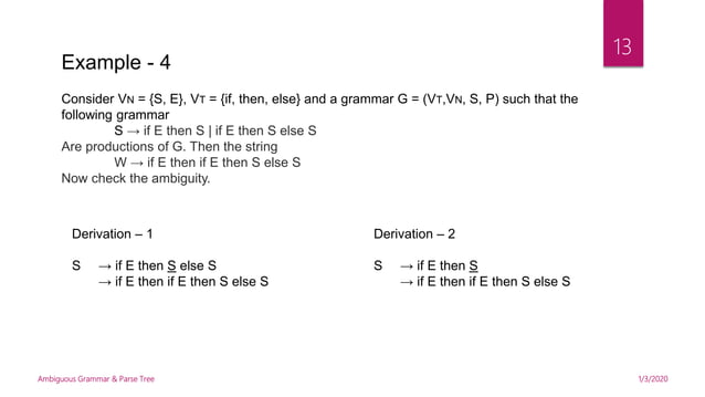Ambiguous & Unambiguous Grammar | PPTX | Programming Languages | Computing