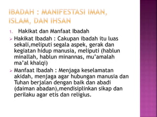Iman, islam , ihsan (tiga pilar | PPTX