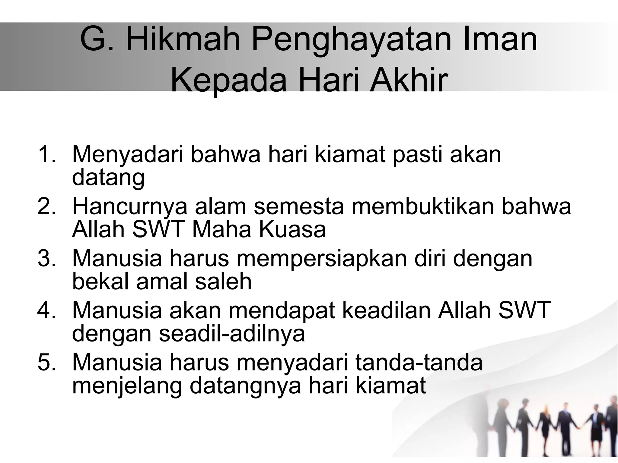 PPT Pendidikan Agama ISlam: Iman Kepada Hari Akhir | PPT