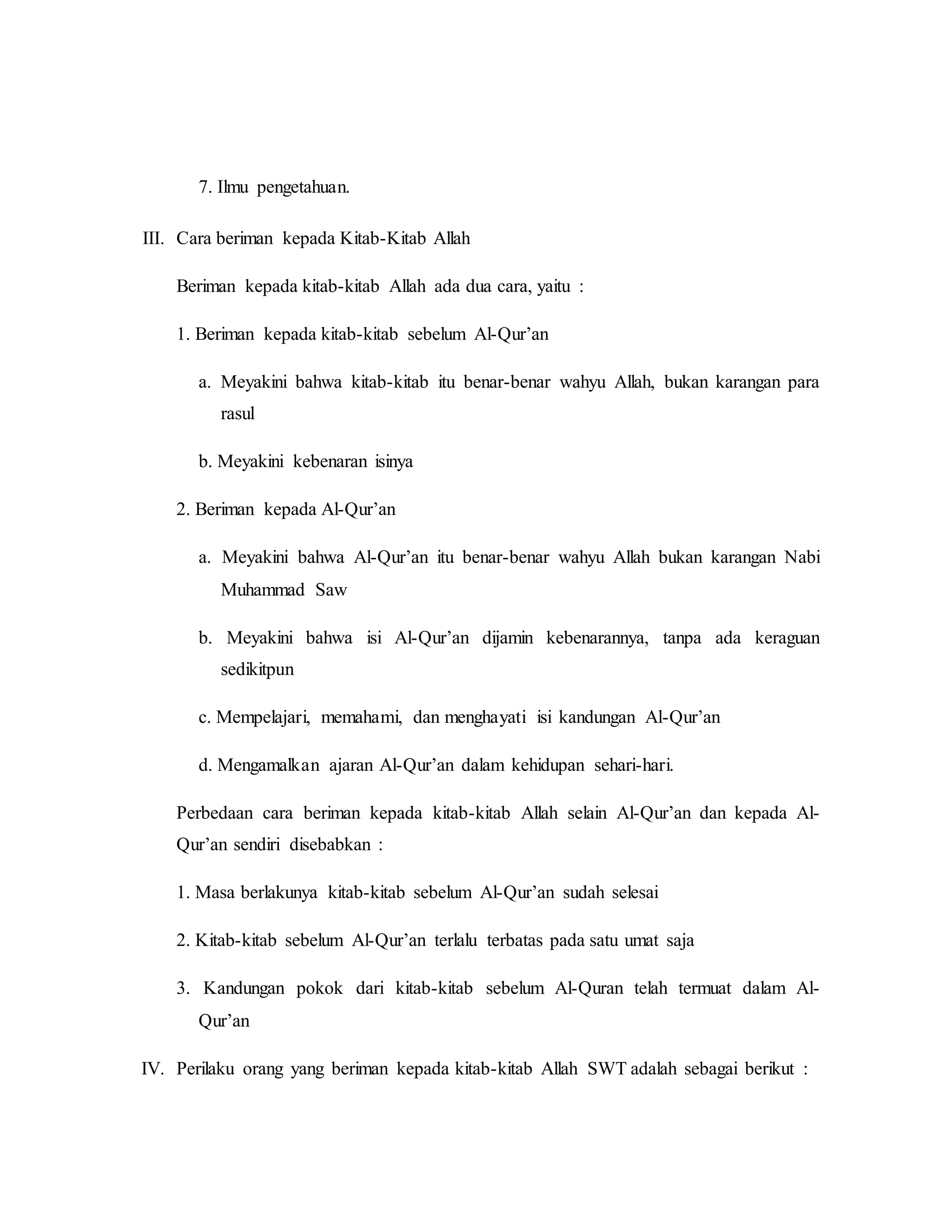 Iman kepada kitab | PDF