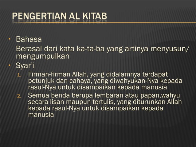 Iman kepada kitab kitab allah | PPT