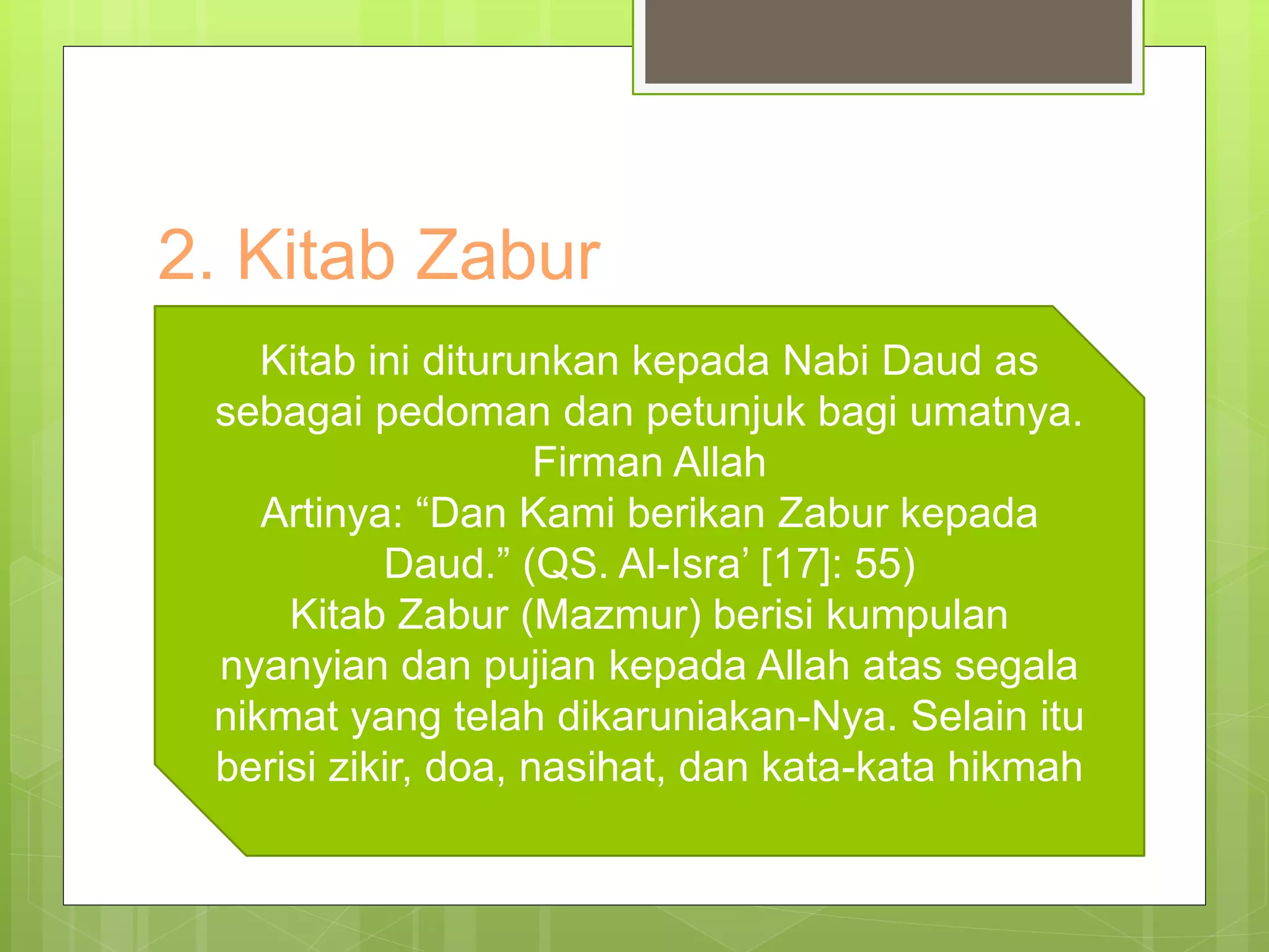 PPT Iman kepada kitab kitab allah (nisrokhah) | PPTX