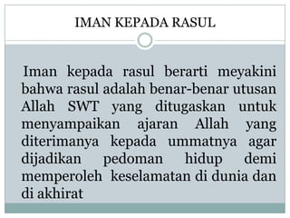 Iman Kepada Rasul-rasul Allah SWT | PPTX