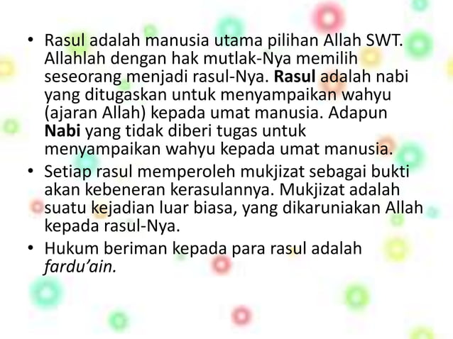 Iman kepada rasul allah. | PPT