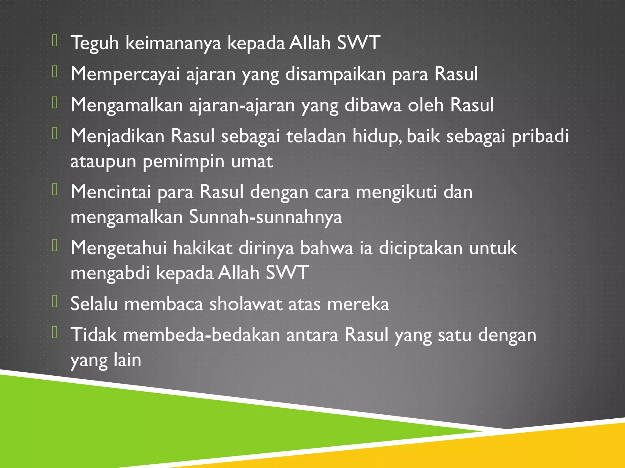Iman kepada Nabi dan Rasul Allah SWT | PPT