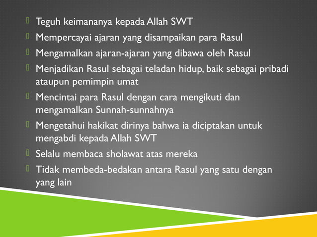 Iman kepada Nabi dan Rasul Allah SWT | PPT