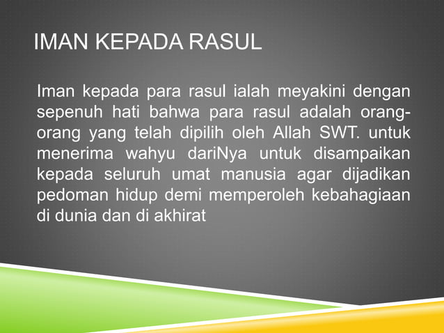 Iman Kepada Rasul-Rasul Allah SWT | PPTX