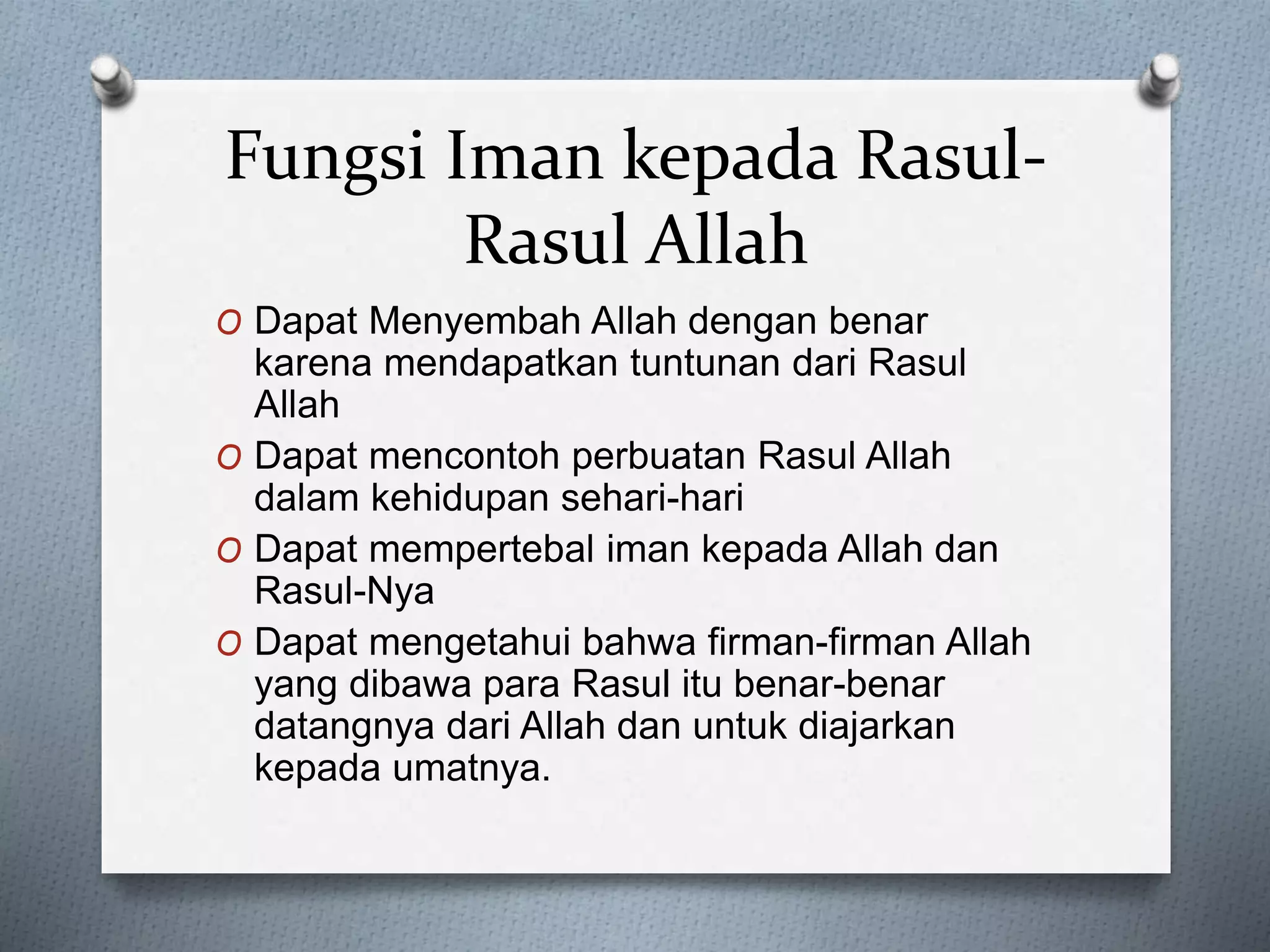 Iman kepada rasul rasul allah | PPT