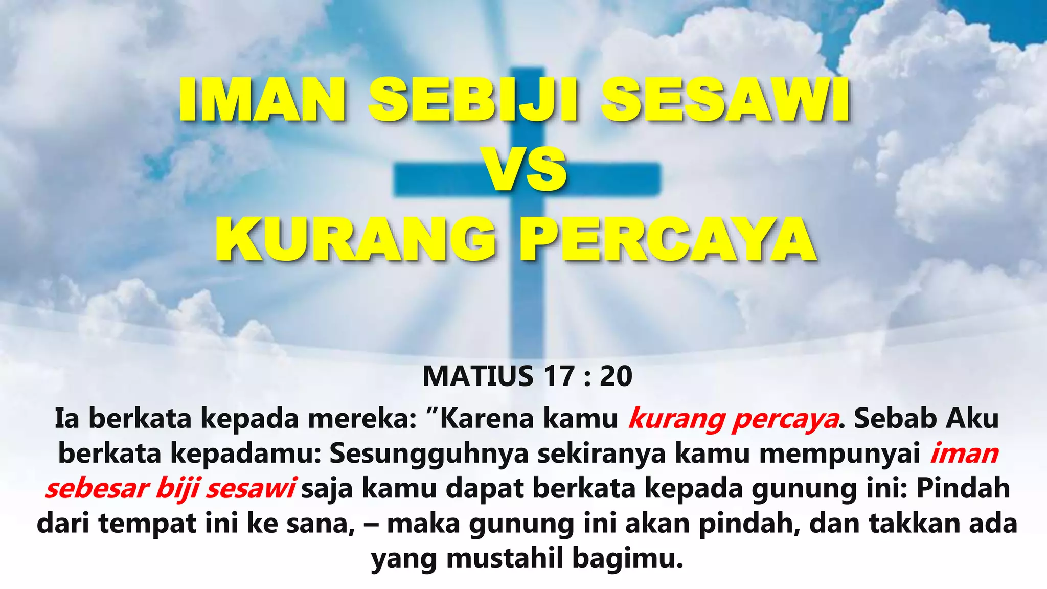 Iman Sebiji Sesawi vs Kurang Percaya.pptx