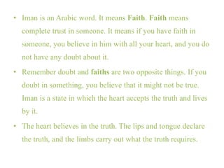 Iman – the faith of a muslim | PPT