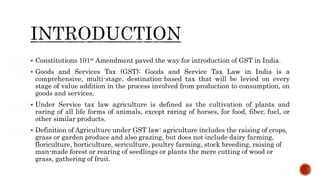 Imapact of gst on agriculture | PPTX
