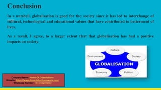 Imapcts of globalisation.pptx | Large Business | Business