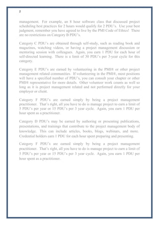 I’M A PMP – WHAT'S A PDU? | PDF