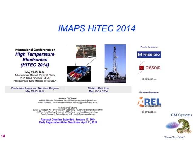 Imaps presentation-high-temp-electronics-11-19-13 | PPT