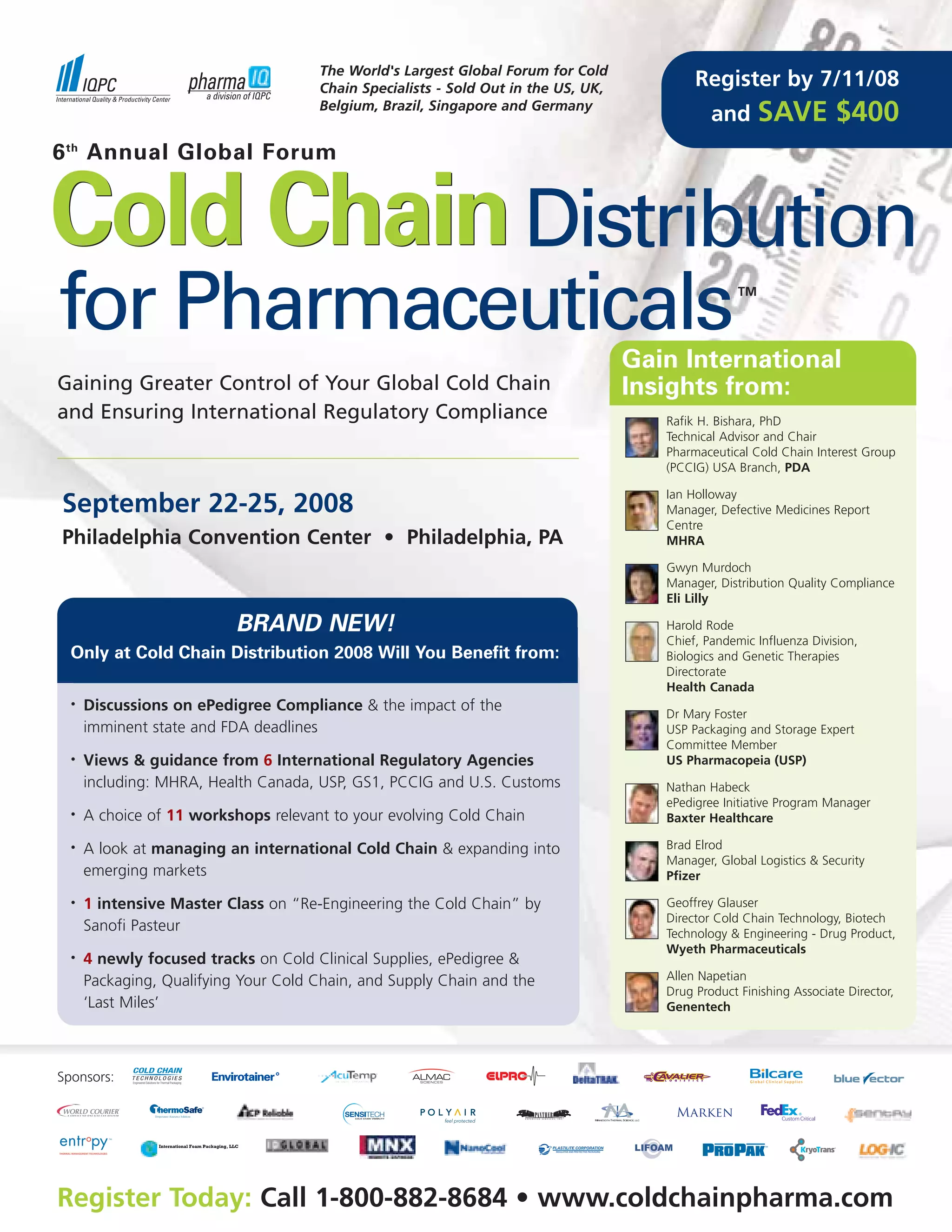 6th Annual Cold Chain Distribution for Pharmaceuticals | PDF