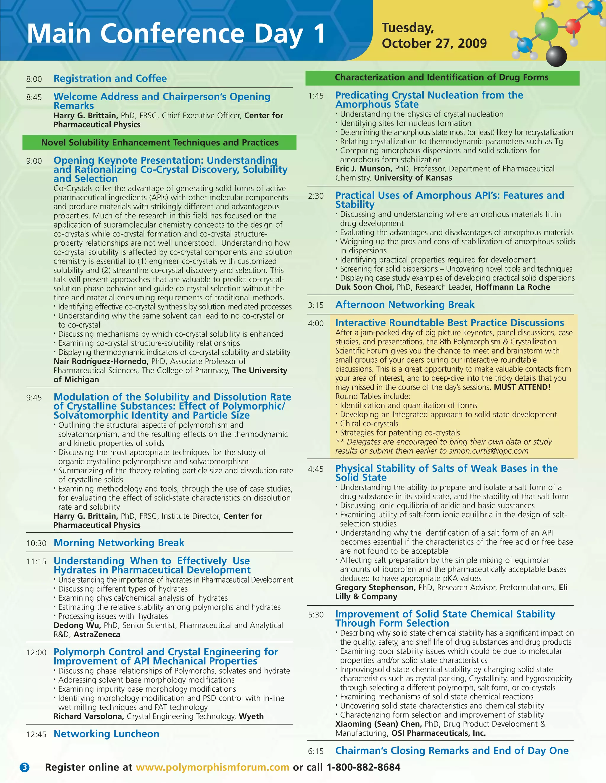 8th Polymorphism & Crystallization Scientific Forum | PDF