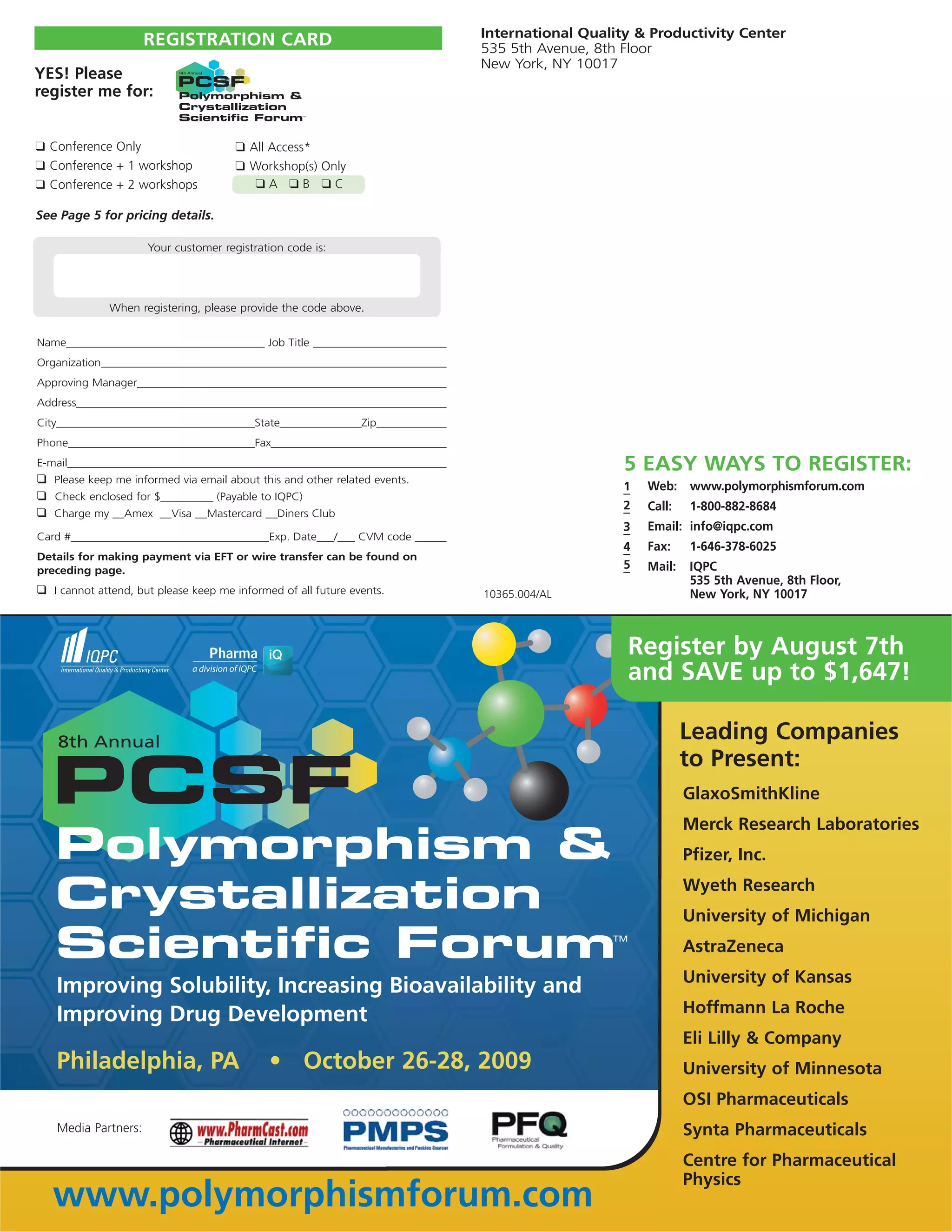 8th Polymorphism & Crystallization Scientific Forum | PDF