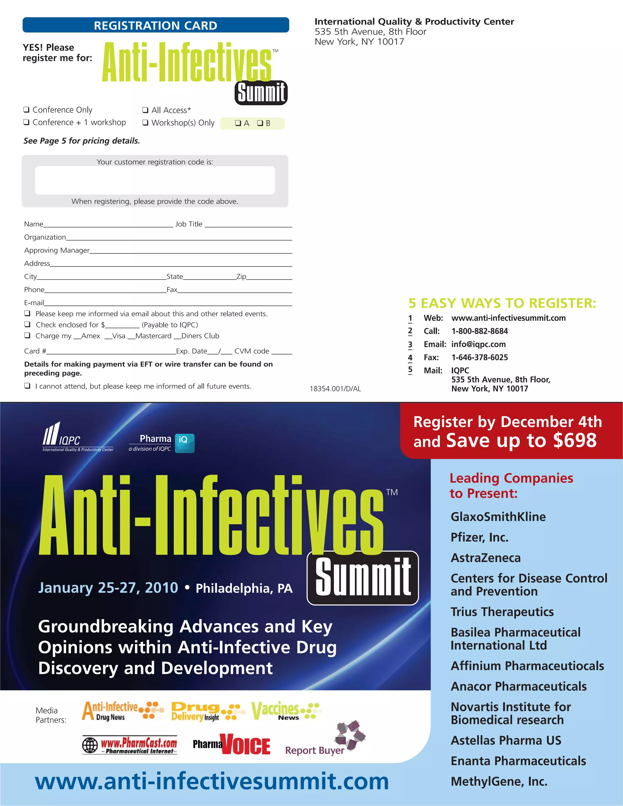 Anti-Infectives Summit | PDF