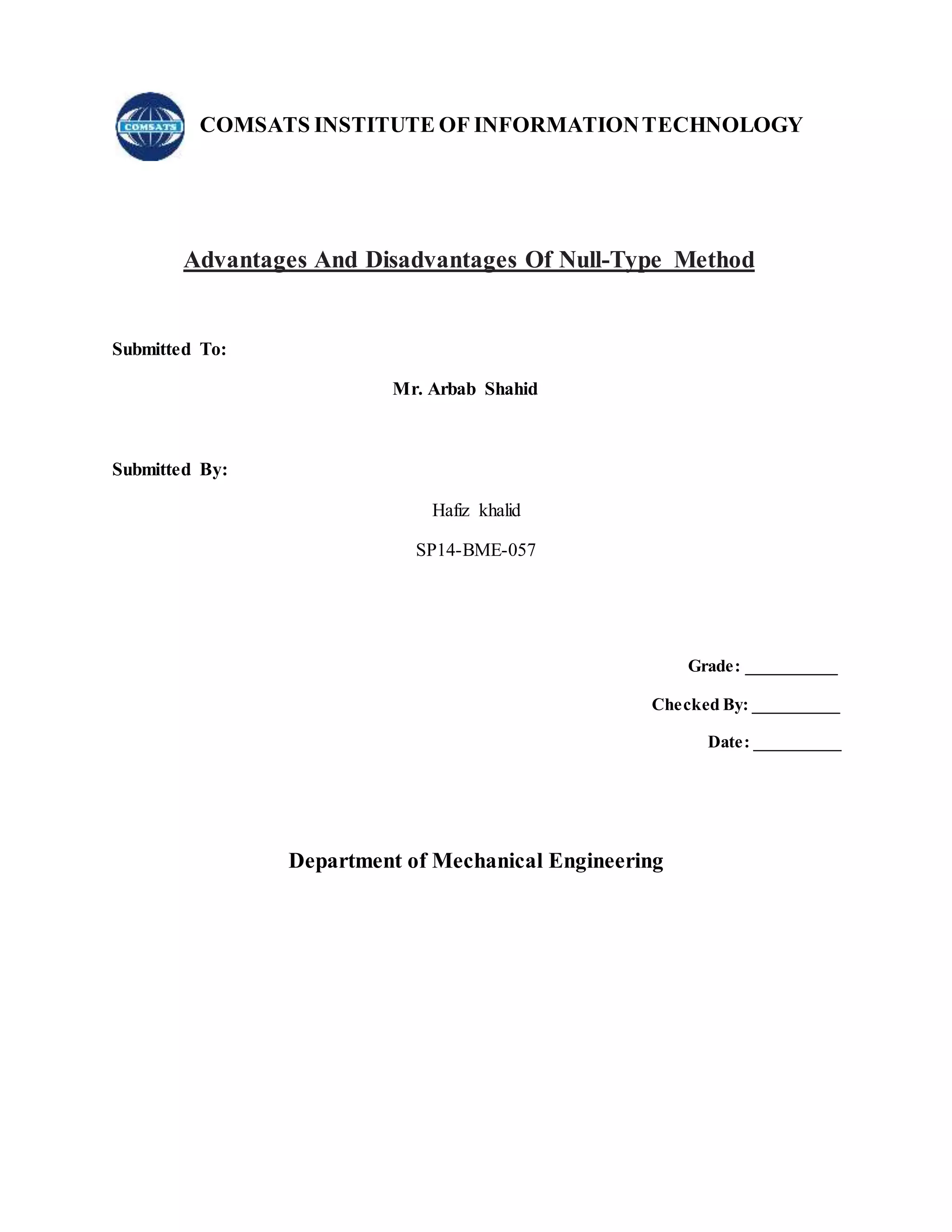 What is null & deflection type instrument? | DOCX