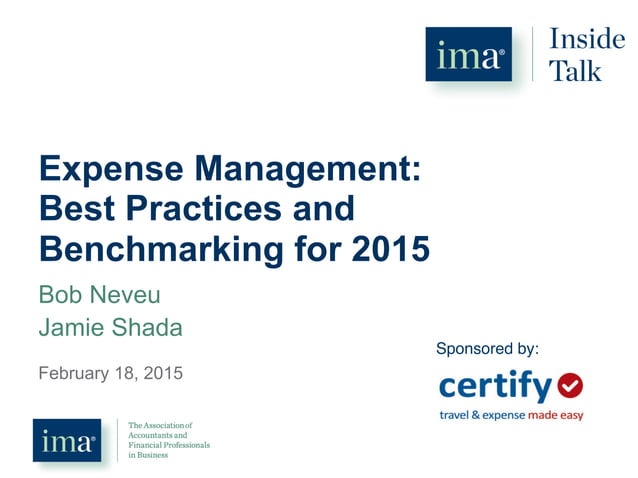 Expense Management: Best Practices and Benchmarking for 2015 | PDF