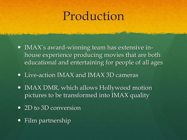 Imax Marketing Presentation | PPT
