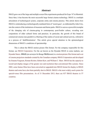 Imax technology (venkat) | PDF