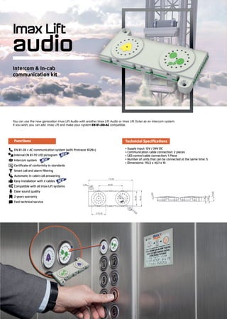 IMAX Lift Intercom | PDF