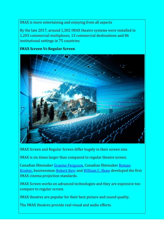 IMAX Screen Better Than A Regular Screen | PDF